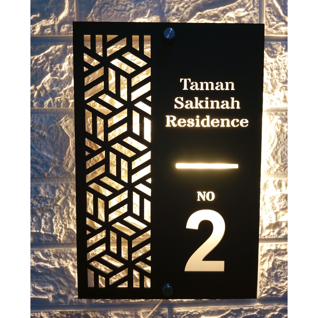 Jual PAPAN NOMOR RUMAH AKRILIK LED ELEGANT | NO RUMAH LAMPU LED ...