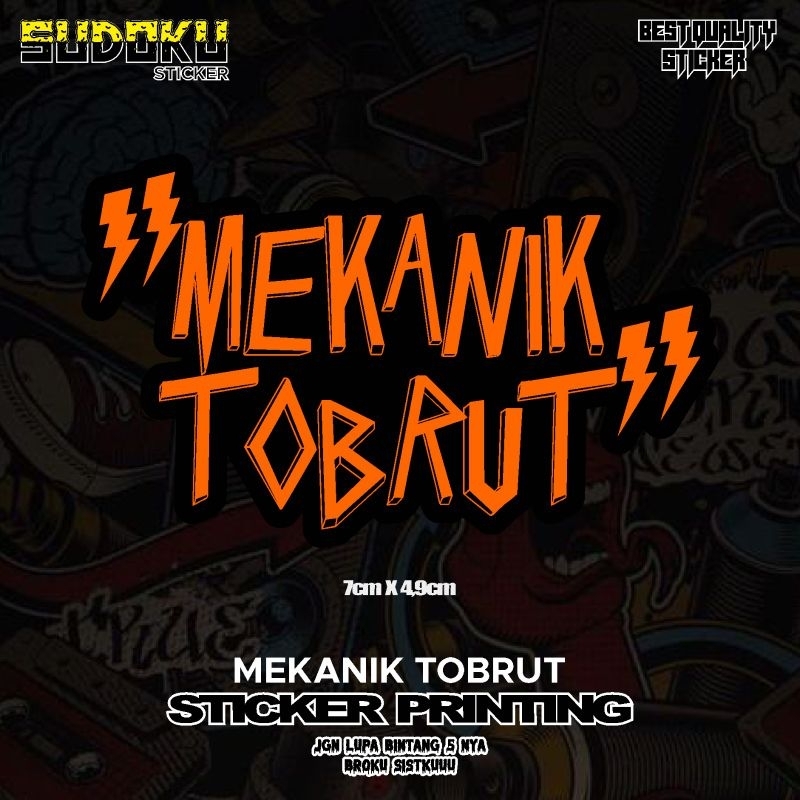 Jual STICKER STIKER PRINTING MEKANIK TOBRUT | Shopee Indonesia