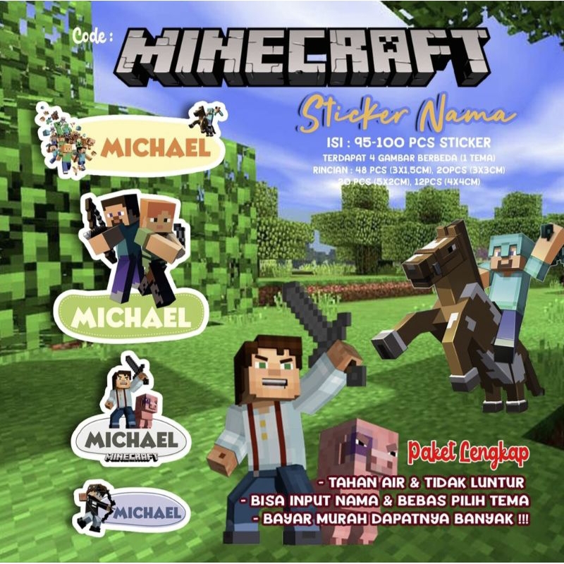 Jual Stiker Nama Minecraft | Shopee Indonesia