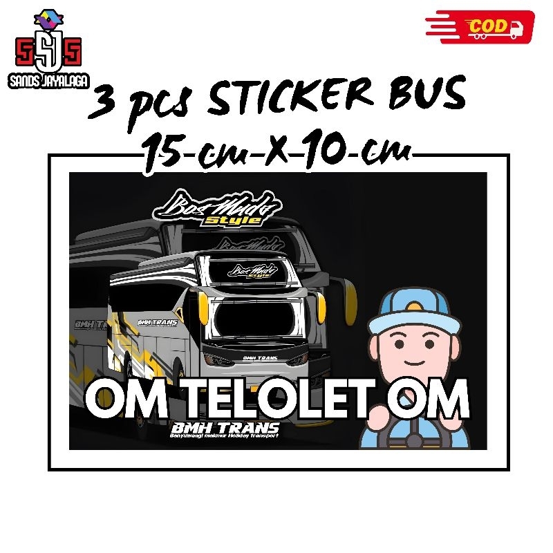 Jual STICKER CUSTOM STICKER BUS ISI 3 STICKER BUS BASURI STIKER BIS ...