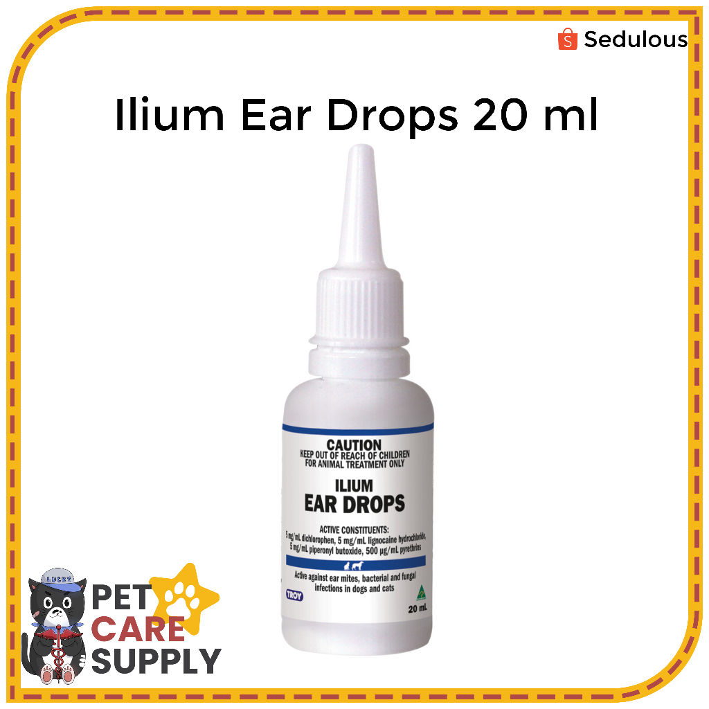 Jual Ilium Ear Drops 20ml Obat Tetes Telinga Anjing Kucing | Shopee ...