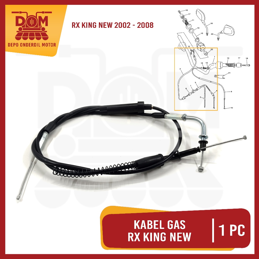 Jual Kabel Gas RX King New (TOKAIDO) Throttle Cable Cabel Seling Tali ...