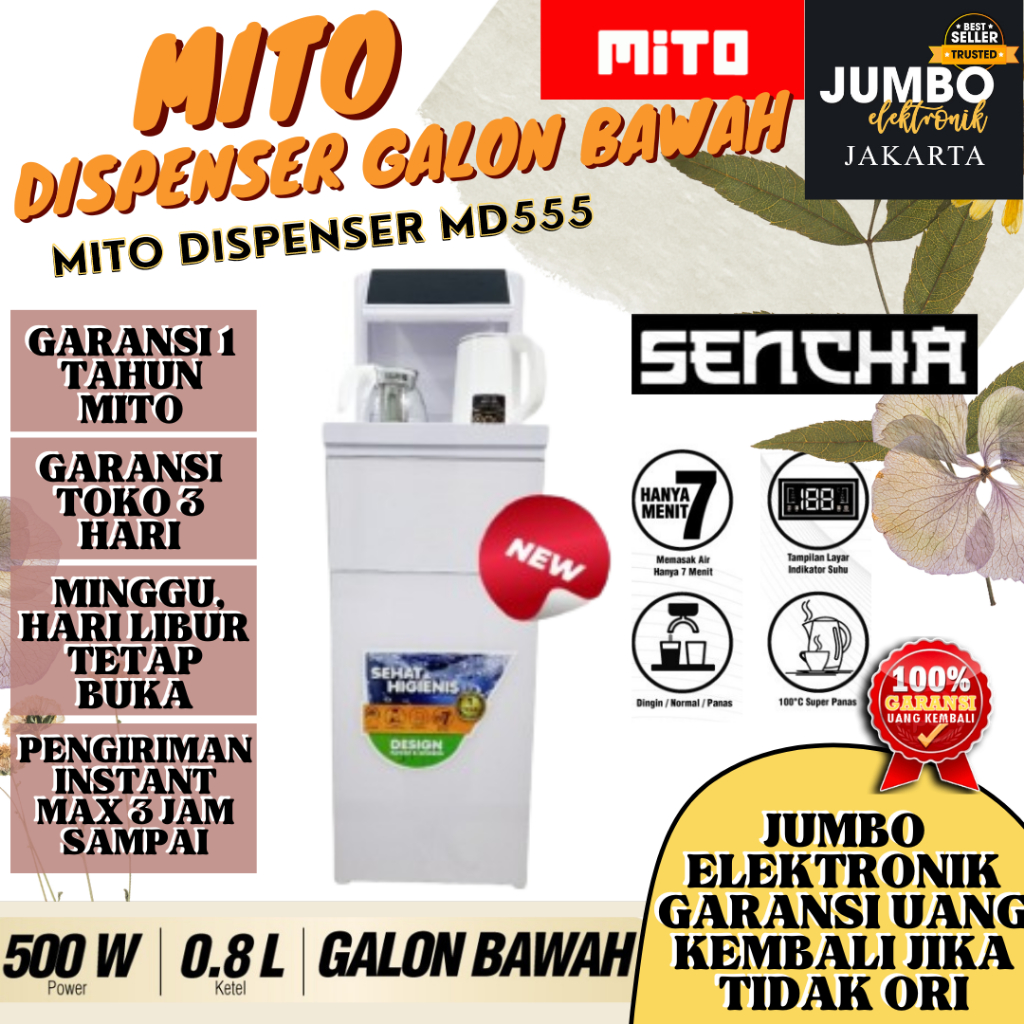 Jual MITO Water Dispenser Galon Air Multifungsi MD555 Sencha Dispenser ...