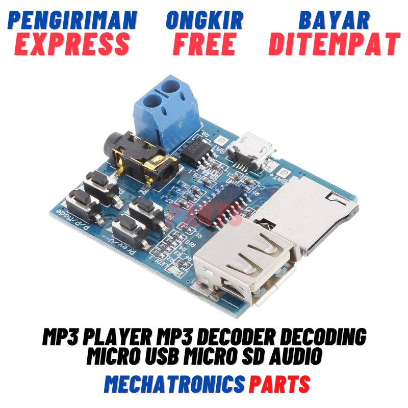 Jual MP3 PLAYER MP3 DECODER DECODING MICRO USB MICRO SD AUDIO PLAYER ...