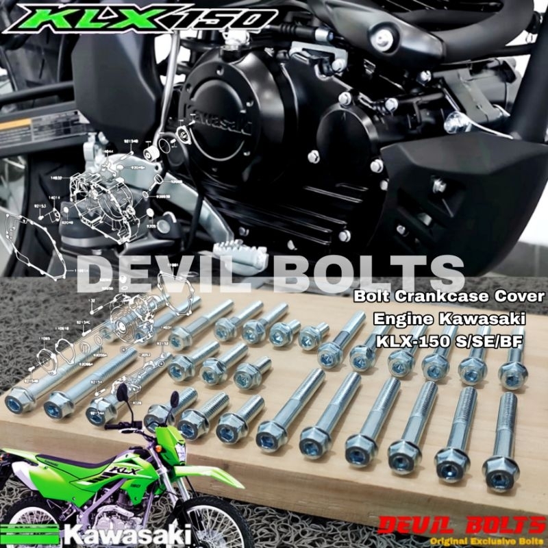 Jual Baut Bak Mesin Kawasaki KLX 150 (Mode Dua Kunci) Crankcase Cover ...