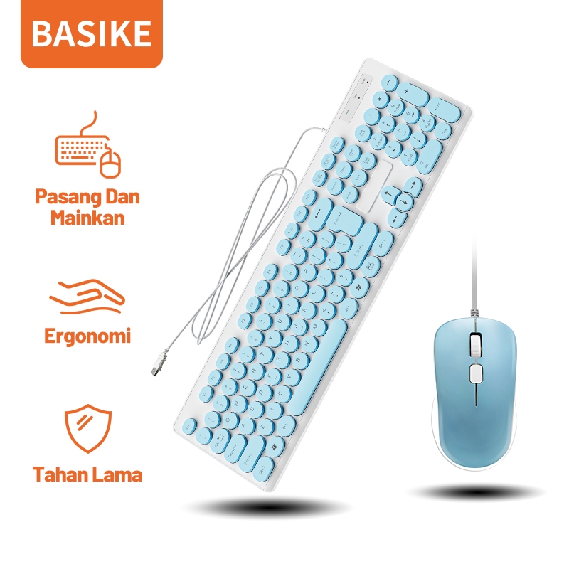 Jual BASIKE Keyboard kabel Wired PC Laptop Portable Tombol Senyap ...