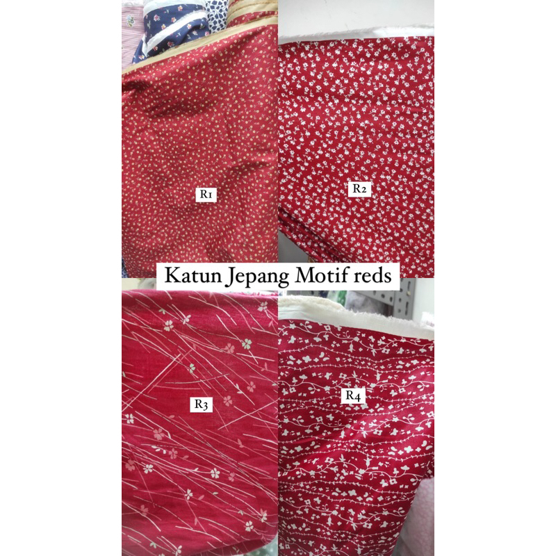 Jual Katun jepang motif red sakura series | Shopee Indonesia