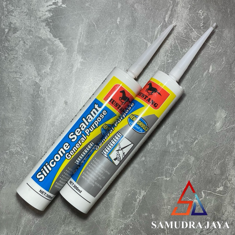 Jual MUSTANG Lem Silikon Kaca Silicone Sealant Silikon Botol PUTIH ...