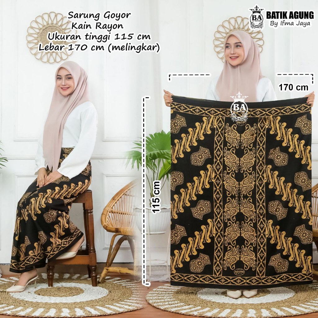Jual Sarung Batik Rayon/Goyor Remaja | Motif Terompah Varian Warna ...