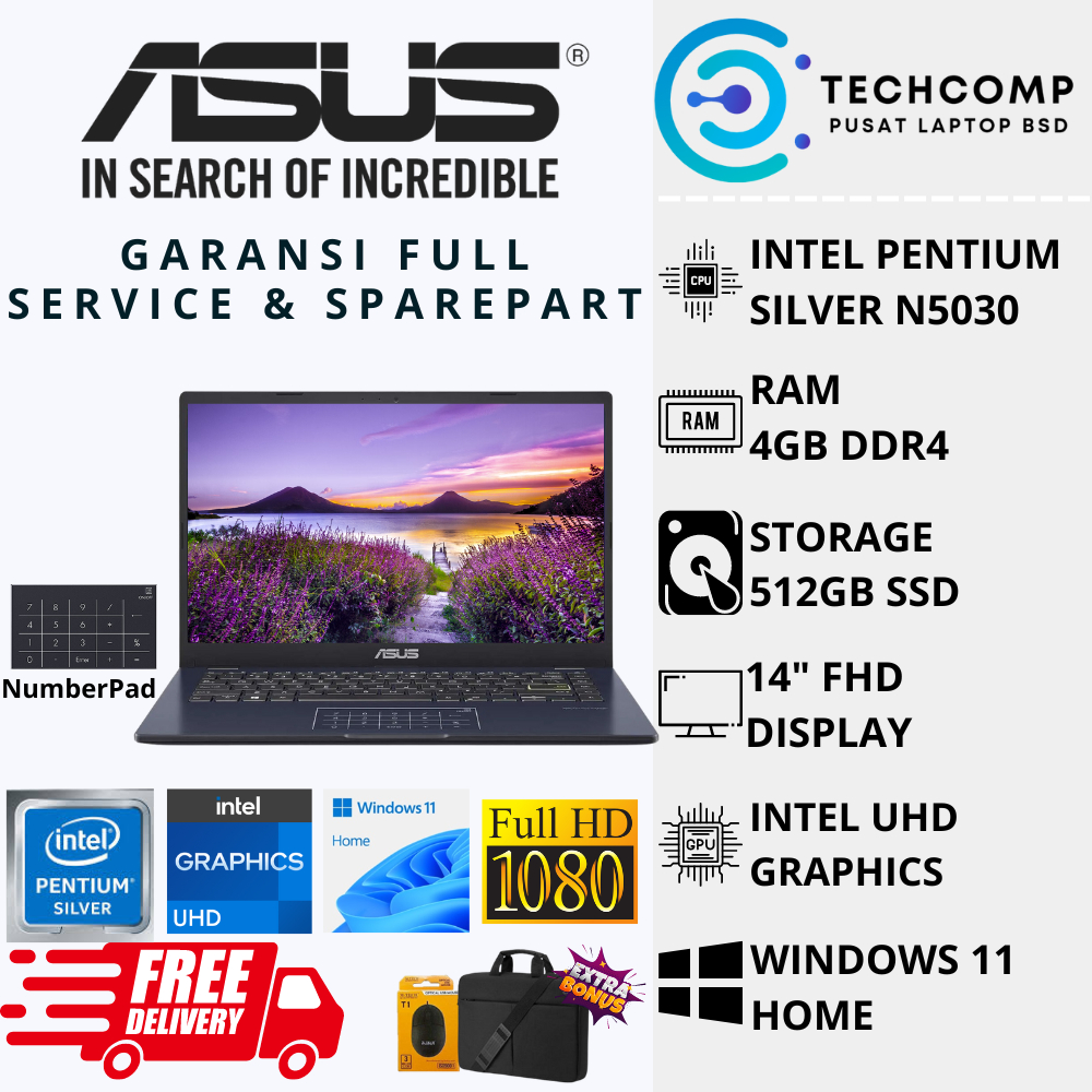 Jual PROMO TERBARU LAPTOP ASUS VIVOBOOK 14 L410MA INTEL N5030 RAM 4GB ...