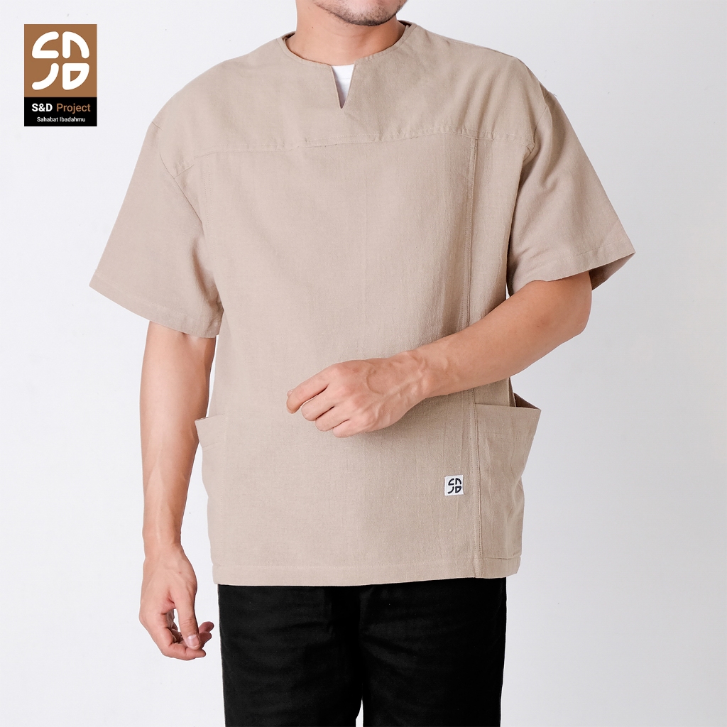 Jual S&D Project Baju Koko Ghassan Oversize Bahan Linen Fumiko Polos ...