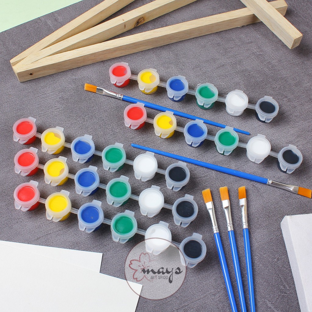 Jual Cat Akrilik Set 6 Warna Dasar / Cat Lukis Acrylic Paint Set 3 ml x ...