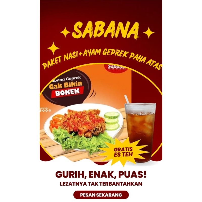 Jual SABANA FRIED CHICKEN/ paket nasi+dada/paha atas+ es teh solo ...
