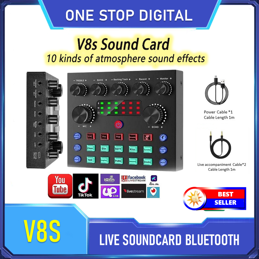 Jual Sound Card Soundcard V8 Live Audio Soundcard V8S Mixer Broadcast ...