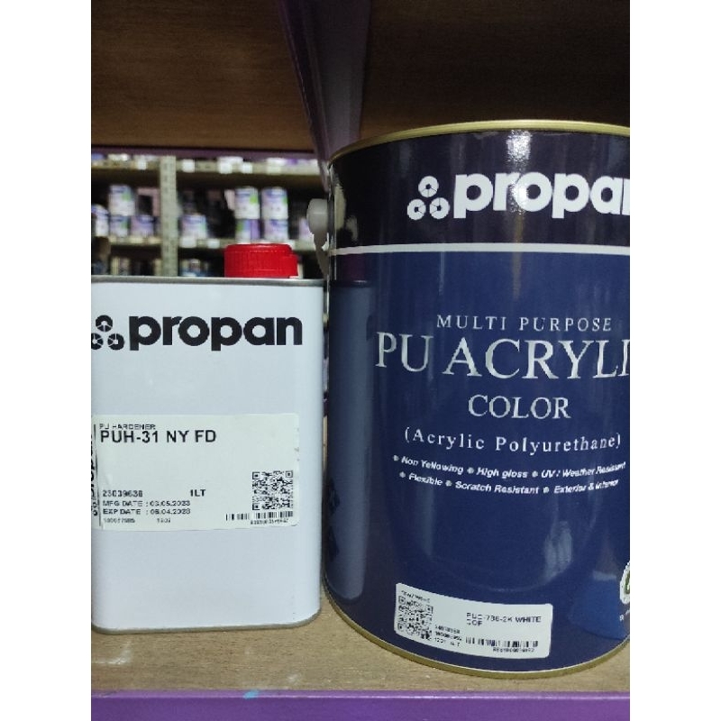 Jual pu propan acrylic 786 white doff galon | Shopee Indonesia
