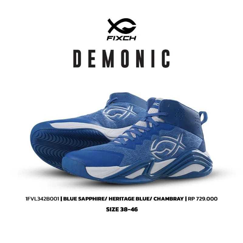 Jual FIXCH DEMONIC MID Sepatu Voli Original 1FVL342B001/ Blue Sapphire ...
