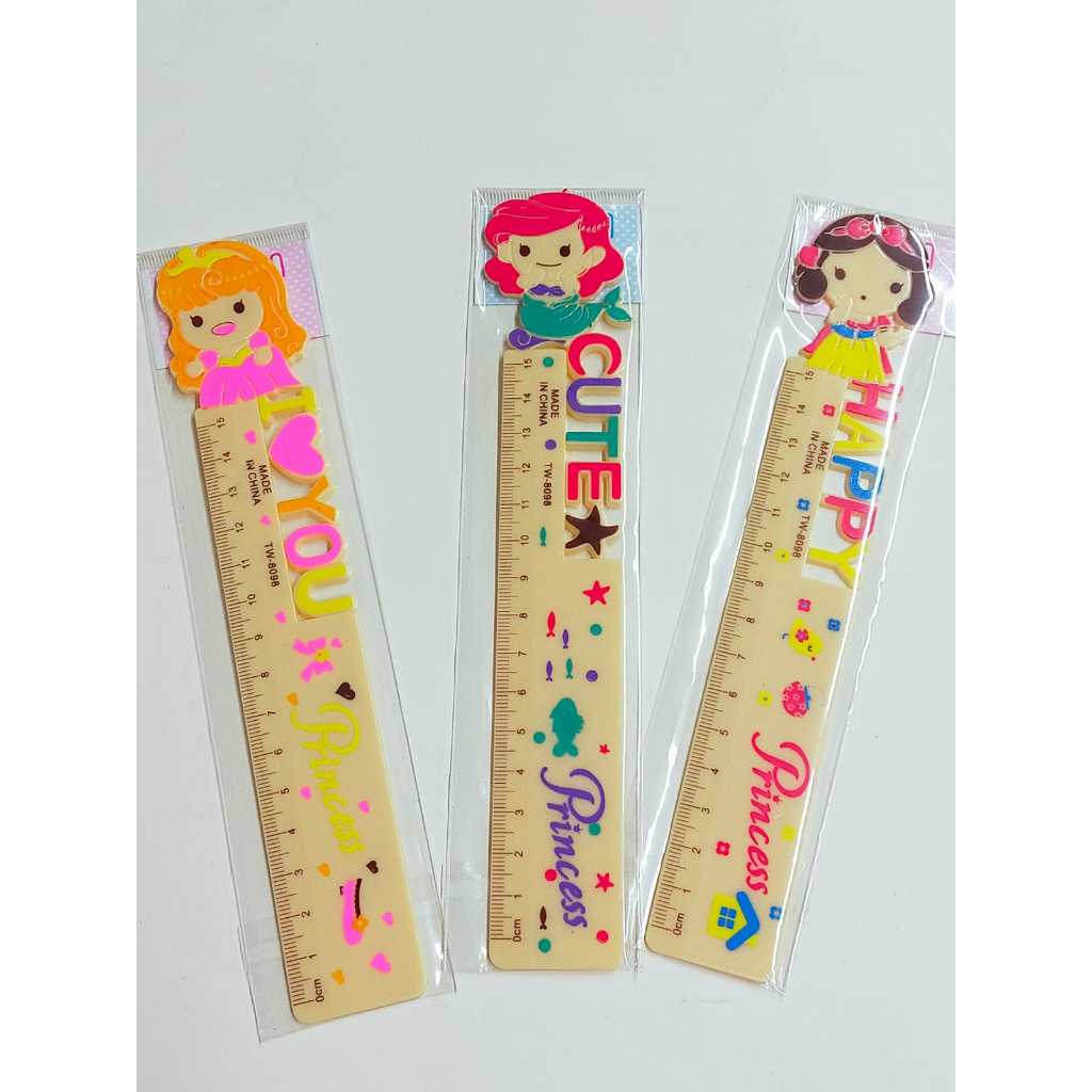 Jual penggaris kartun princess aurora ariel mermaid snow white ...