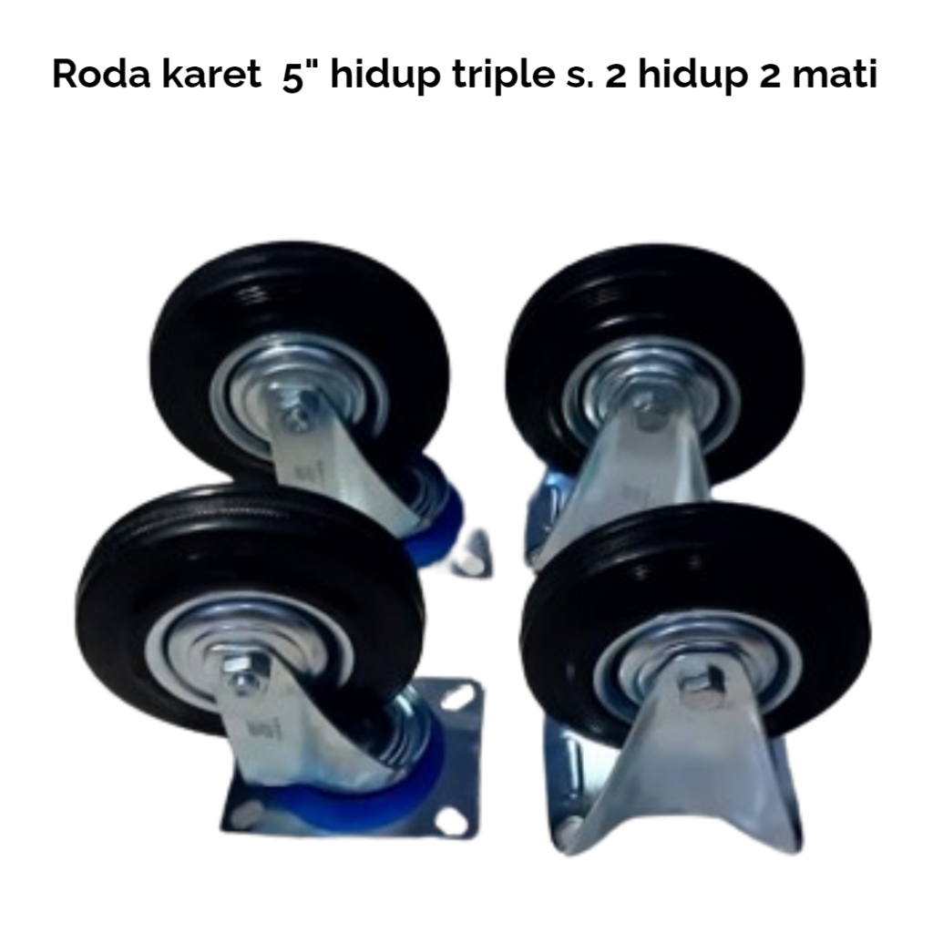 Jual Roda Trolley 5" karet Hitam (satu Set). 2 Hidup 2 Mati Triple S ...