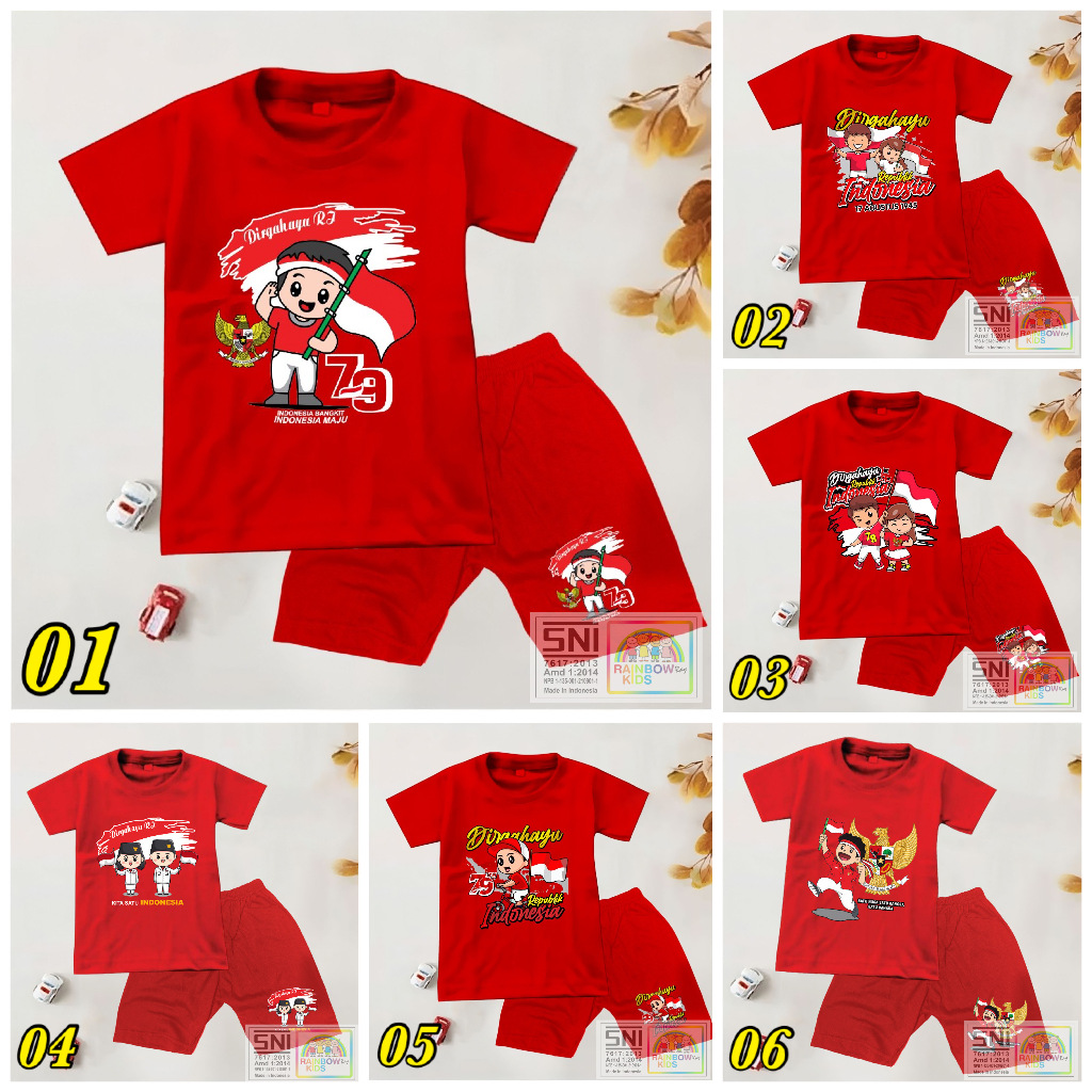 Jual Rainbow - Setelan Anak Cewek Cowok 17 Agustus Kemerdekaan Indonesia HUT RI / setelan merah ...