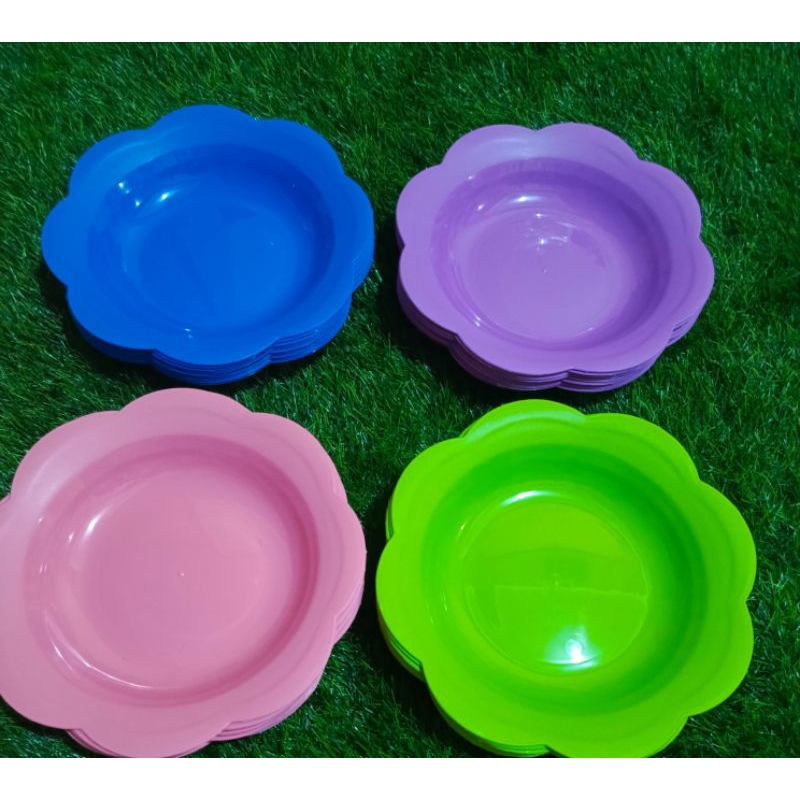 Jual 12 pcs piring jumbo bunga piring cantik piring tebal | Shopee ...
