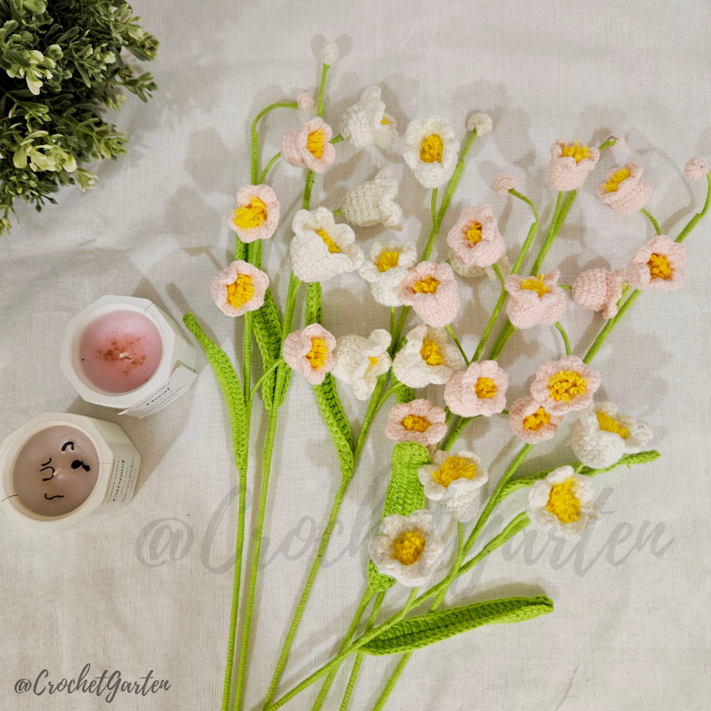 Jual BUNGA LILY OF VALLEY RAJUT Crochet Flower Lily Of Valley Bouquet ...