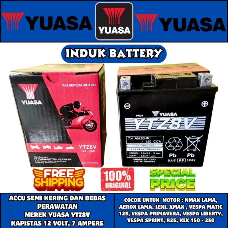 Jual AKI MOTOR CBR250RR KLX 150 250 W175 DTRACKER R25 MT25 XMAX 250 SPRINT PRIMAVERA S150 YUASA ...