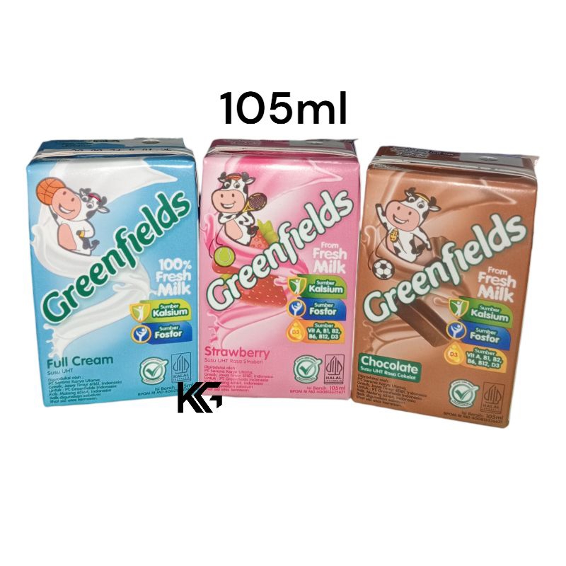 Jual 1 KARTON (40pcs) greenfields susu UHT 100% fresh milk 105ml | Shopee Indonesia