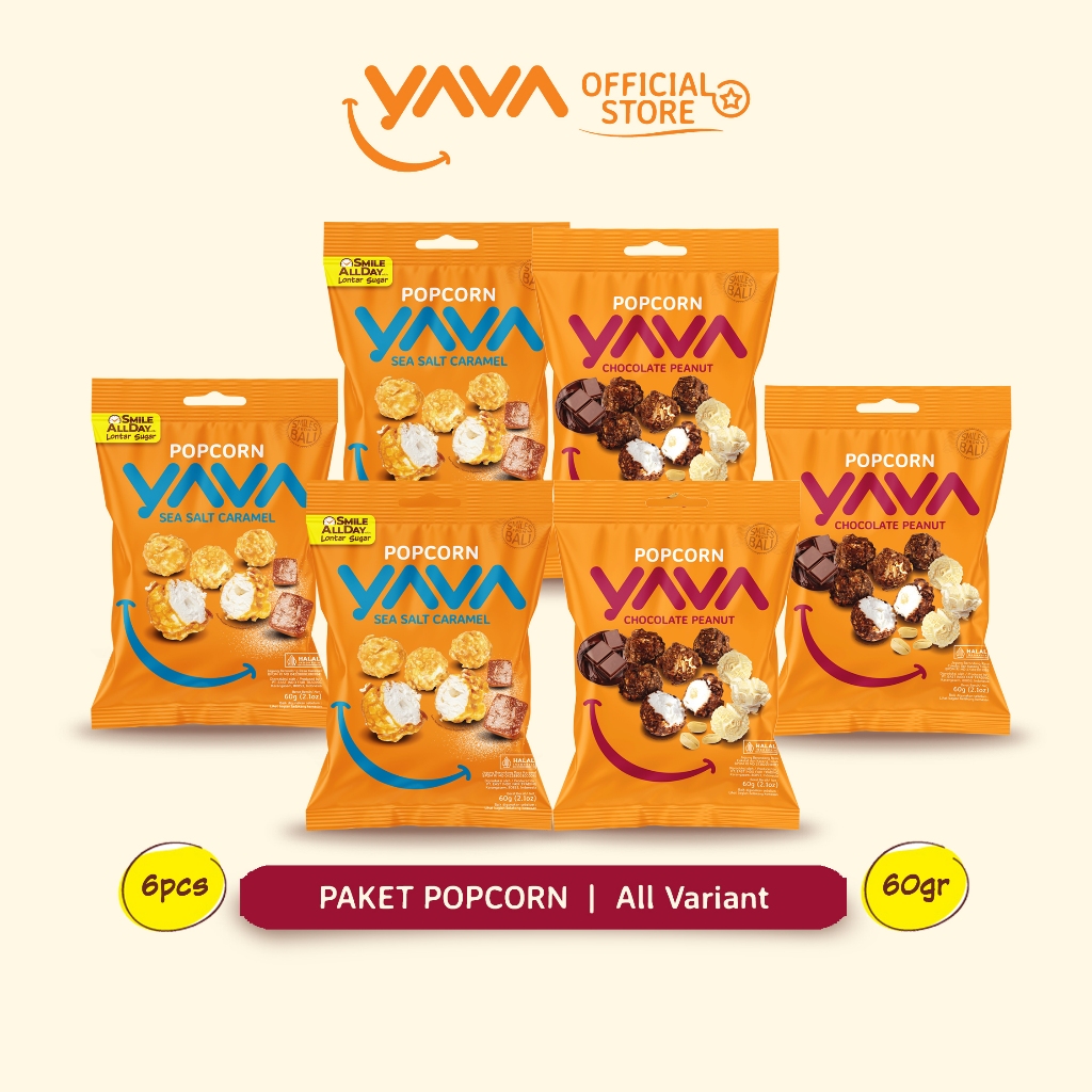 Jual YAVA Paket Popcorn 2 Rasa (6 x 60g) | Shopee Indonesia