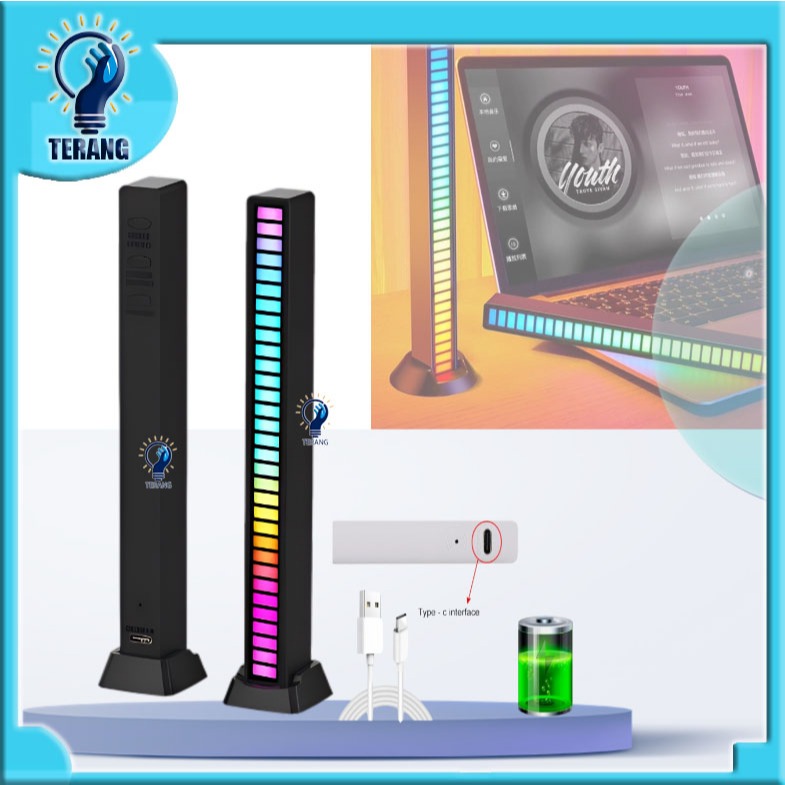 Jual Lampu Musik LED RGB Bar Strip Spectrum Sound Control Atmosphere ...