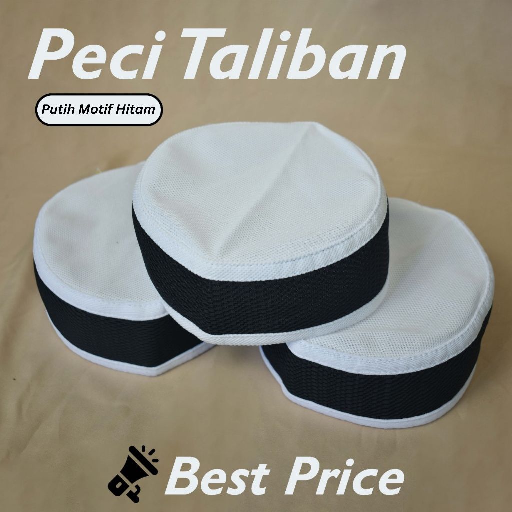 Jual peci kopiah taliban warna putih mix hitam harga terjangkau ...