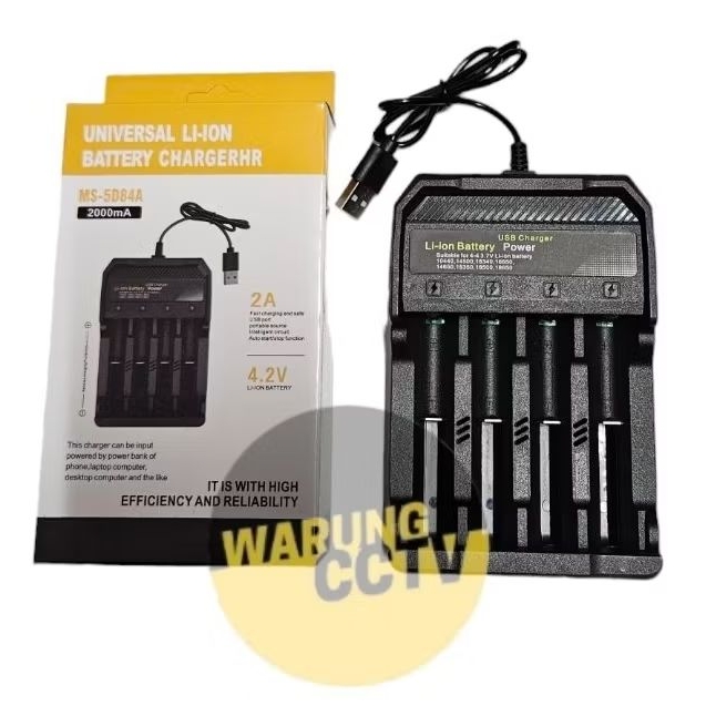 Jual alat cas CHARGER BATERAI 18650 3.7volt 2 slot 4 slot battery ...