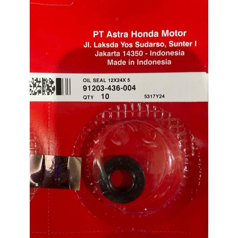Jual 91203-436-004 OIL SEAL 12 X 24 X 5 SIL WATERPUMP WATER PUMP VARIO FI KARBU ESP 110 125 150 ...