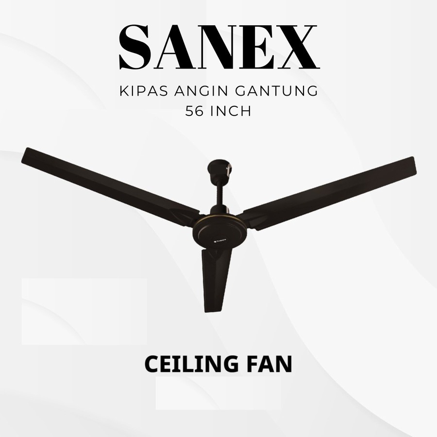 Jual KIPAS ANGIN PLAFON GANTUNG SANEX 56 INCH HITAM CEILING FAN 56 INCH ...