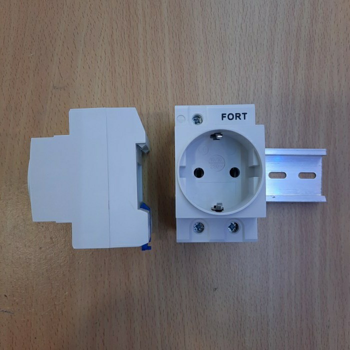 Jual FORT Stop Kontak Dinrail Socket AC 220V 16A/250V Din rail Panel FTK250 dc-motor90 Diminati ...