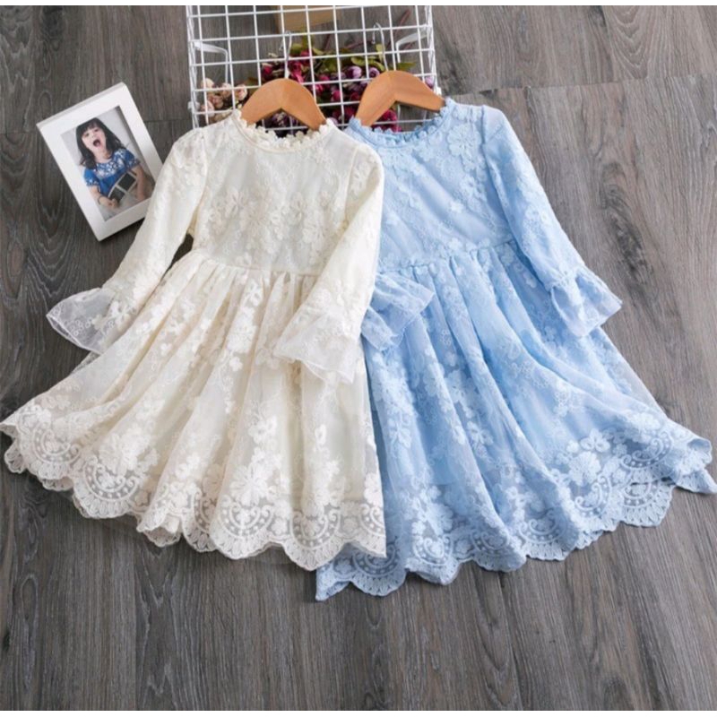 Jual Dress Gaun Pesta Anak Cewek Brukat Renda Bordiran Furing Lengan ...