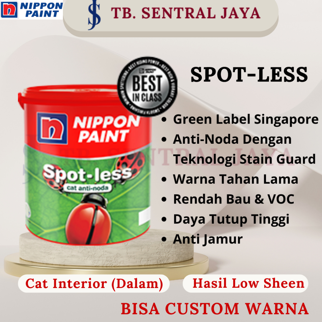 Jual Cat Tembok Spot-Less Nippon Paint 4 Kg/Cat Spotless/Cat Tembok ...