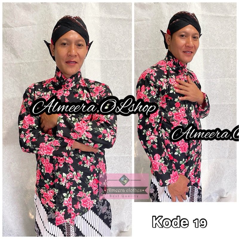 Jual Surjan Kembang raja keong tradisional surjan bunga warna merah ...