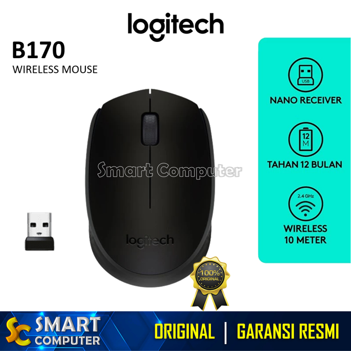Jual Logitech B170 Mouse Wireless Original Garansi Resmi For Windows ...
