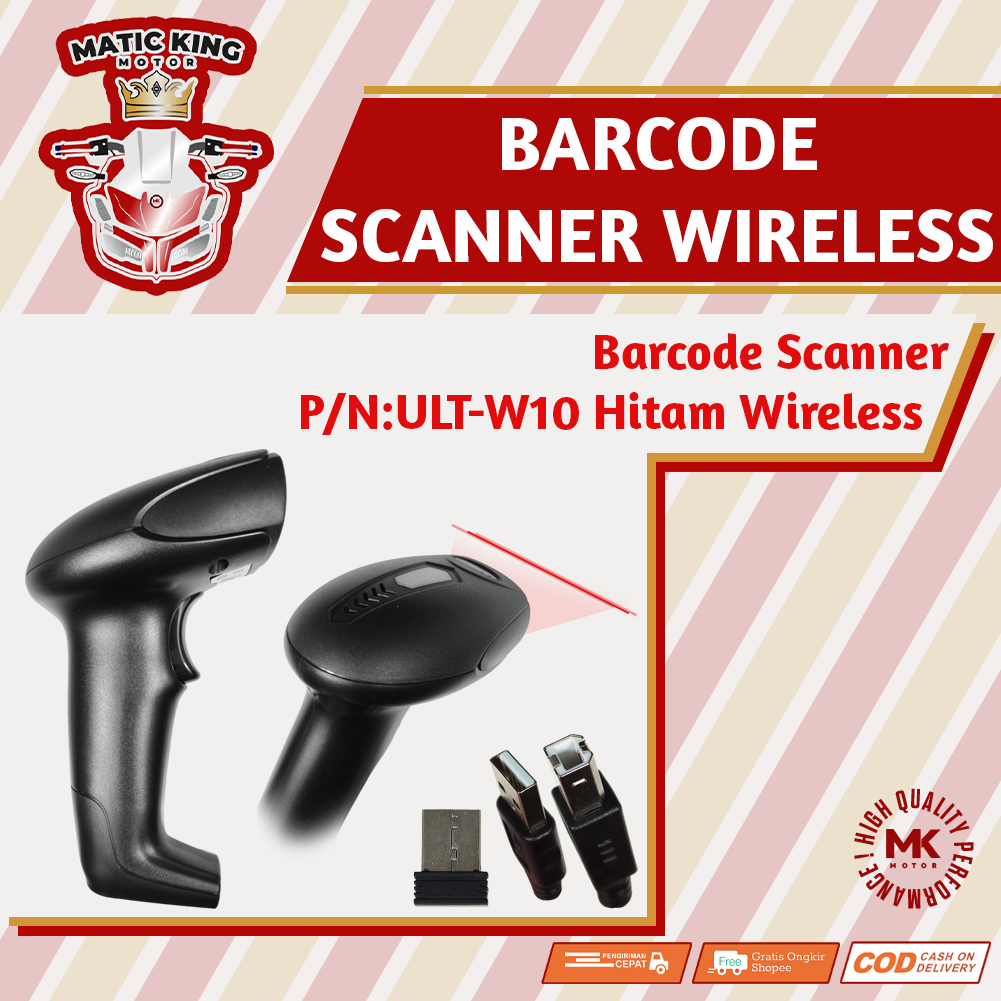 Jual Barcode Scanner USB Wireless Support 1D Ultron W10 | Shopee Indonesia