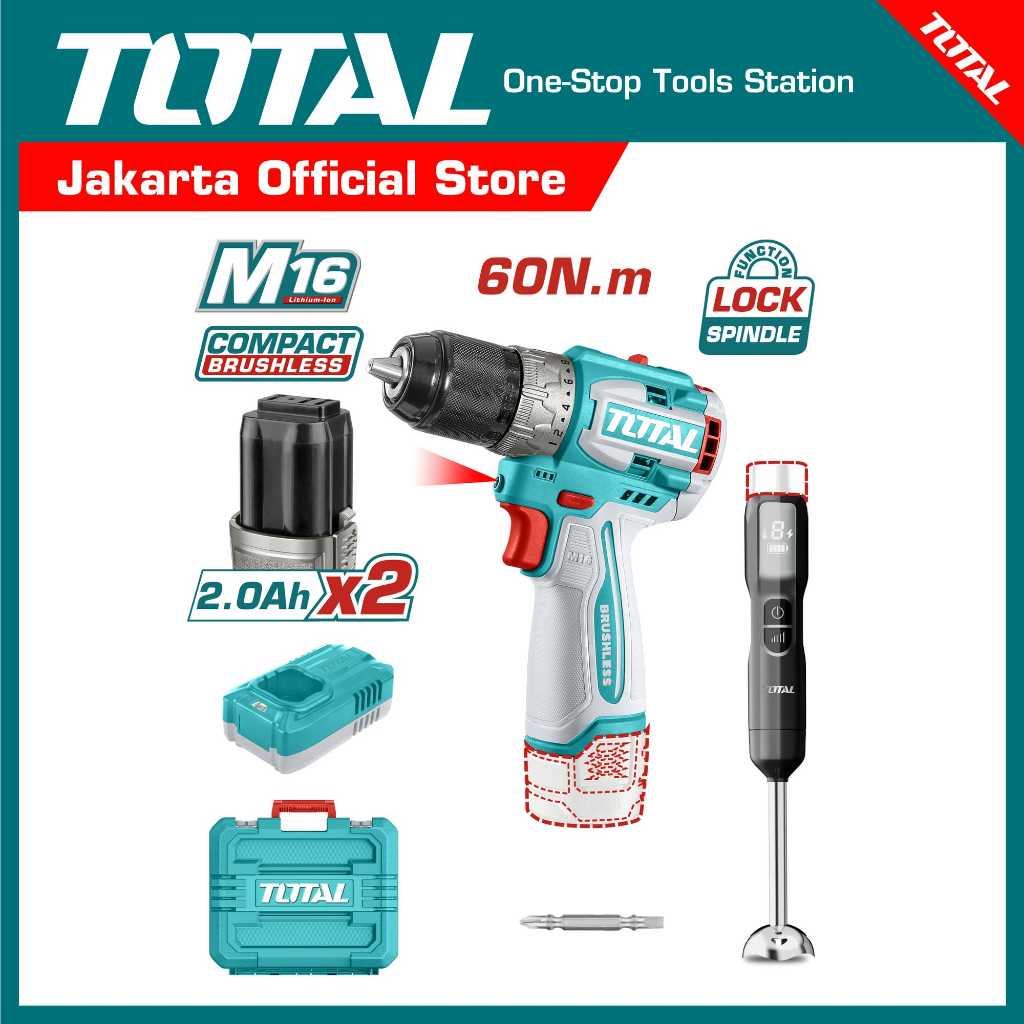 Jual TOTAL Cordless 2pcs Combo Kit TCKLI1628 | Shopee Indonesia