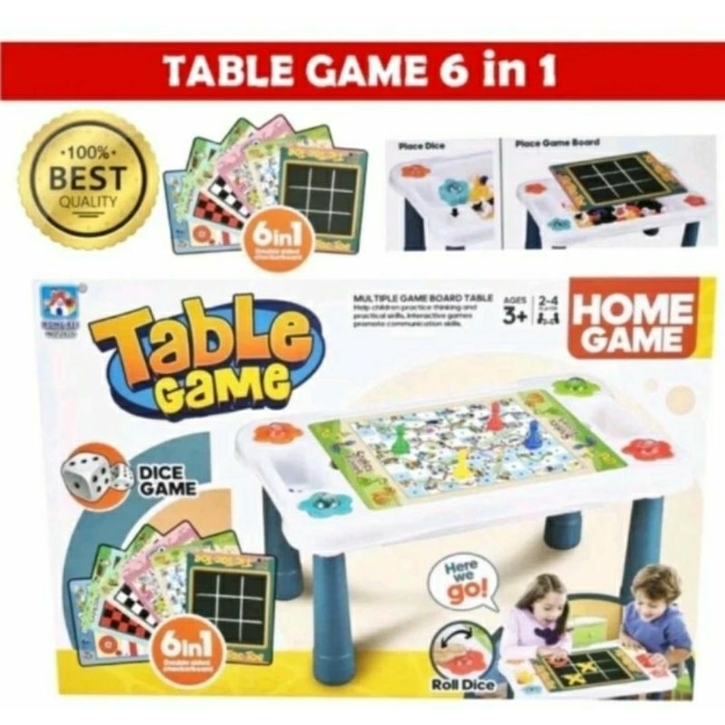 Jual Mainan 6 inn1 meja family game catur.oca tic tac toe ular tangga ...