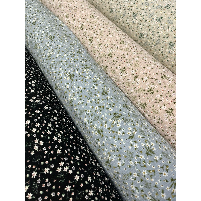 Jual KAIN CRINKLE MOTIF BUNGA AMANDA | Shopee Indonesia