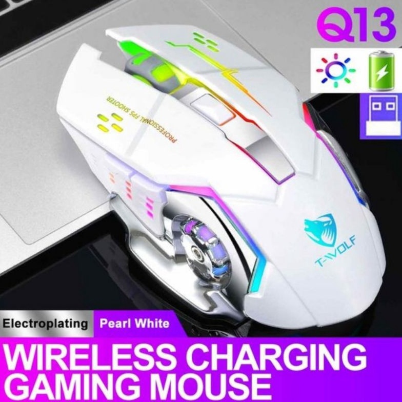 Jual ORIGINAL WOLF X7 MOUSE WIRELESS GAMING SILENT BUTTON RGB LED ...