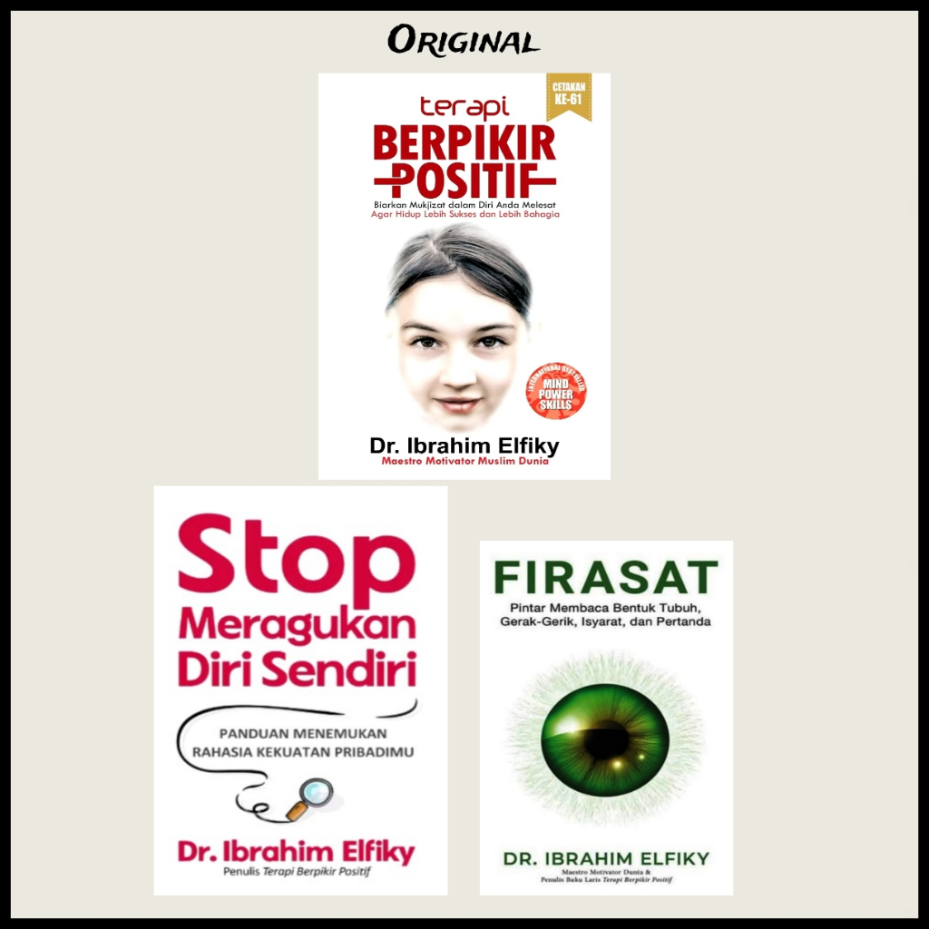 Jual Buku Firasat Terapi Berpikir Positif Stop Meragukan Diri Sendiri Penulis Ibrahim Elfiky ...