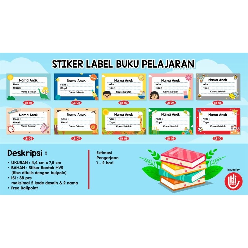 Jual sticker label buku pelajaran | sticker nama buku | Shopee Indonesia