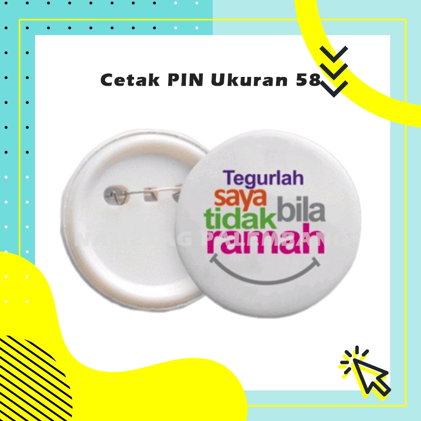 Jual Cetak Pin Ukuran 58 Desain Bisa Custom Pesan Satuan | Shopee Indonesia