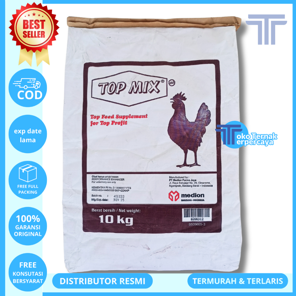 Jual TOPMIX TOP MIX 10 KG (1 SAK) MEDION - Suplemen Penggemuk Ayam ...