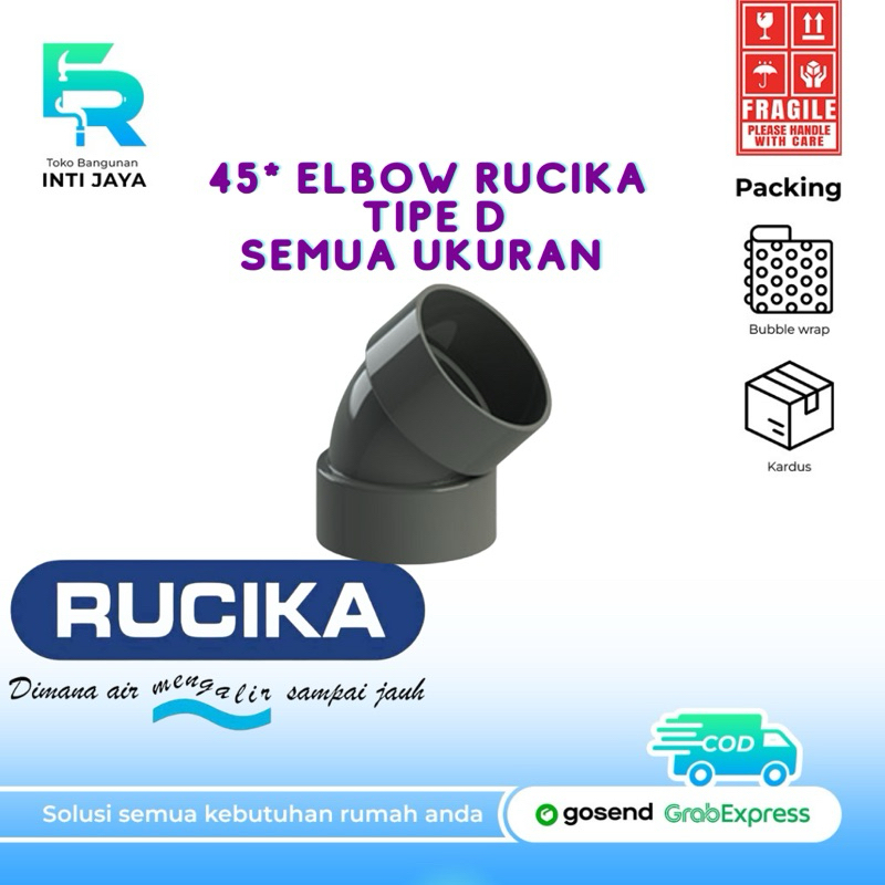 Jual Elbow 45* Derajat Rucika Tipe D Sambungan Pipa | Shopee Indonesia