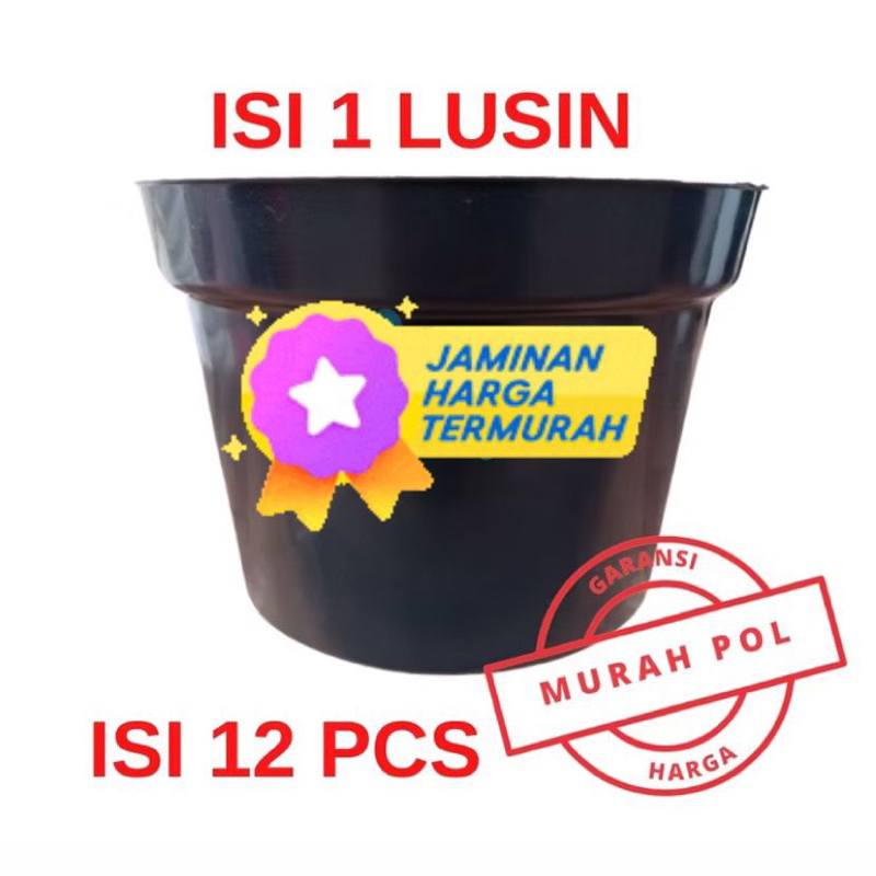 Jual lusinan pot bunga murah /pot tanaman /pot plastik 15,17,20 hitam ...
