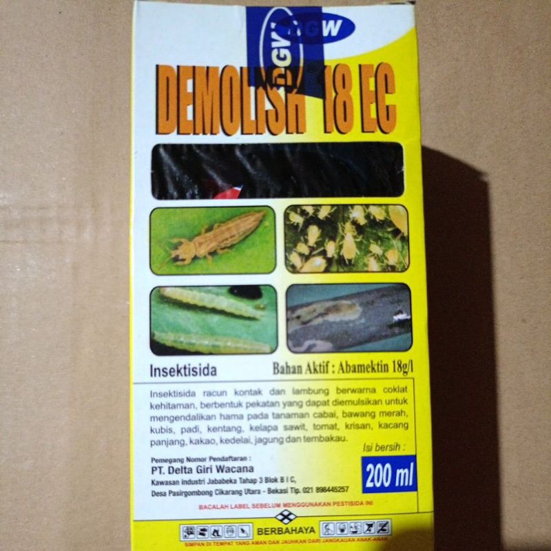 Jual Demolish 18EC 200 ml insektisida trips kutu abamectin | Shopee ...